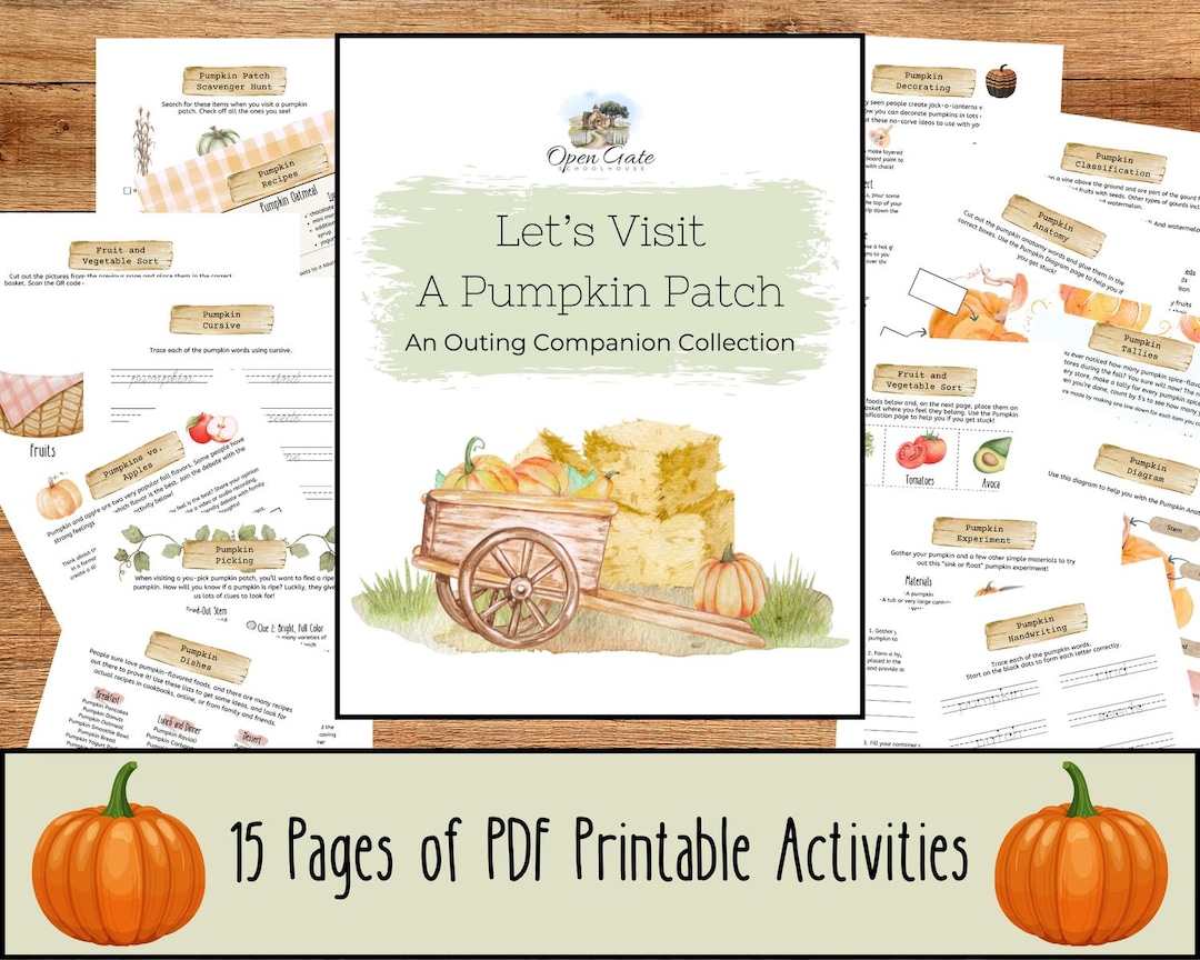 Let's Visit A Pumpkin Patch Activity Pack for Field Trips, Outings ...