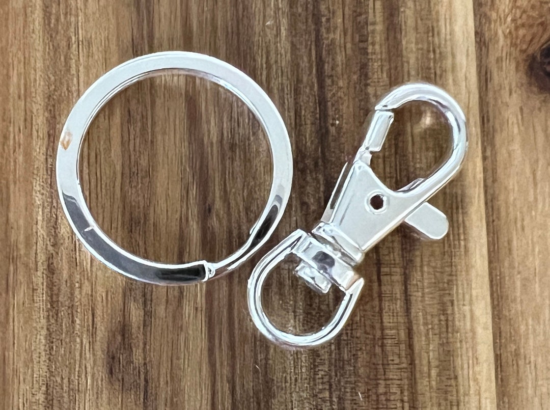 50 Swivel Clips 1.5 Inch With 30mm Key Rings Shiny Silver Use With Your ...