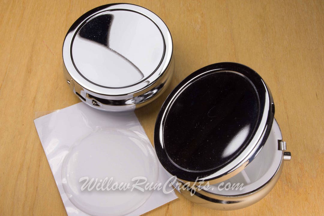 5 Pill Box Small With 3 Compartments 48 Mm Round With 42mm Decorative ...