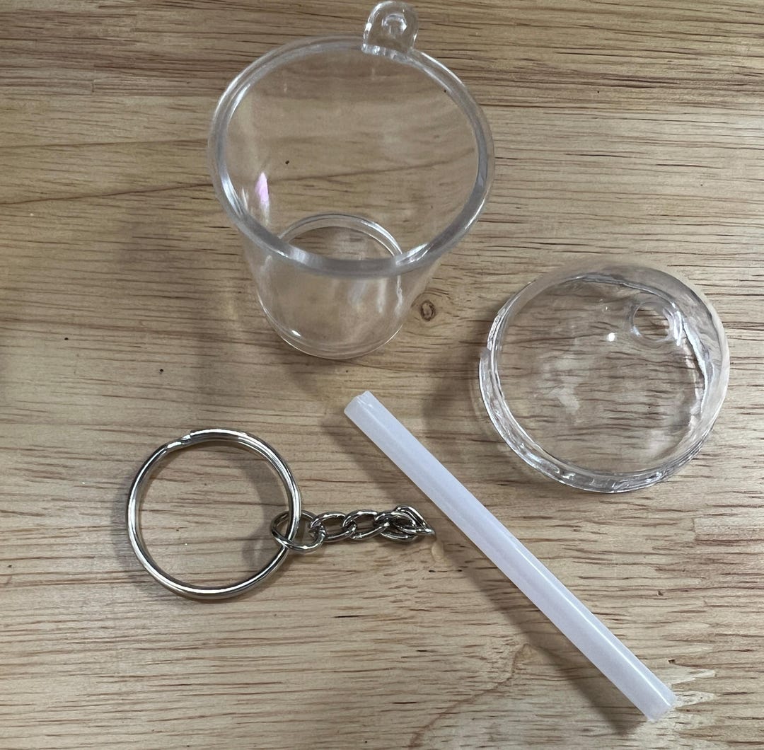 Set of 10 Snow Globe Keychain, Mini Cup Keychain With Straw, Keychain ...