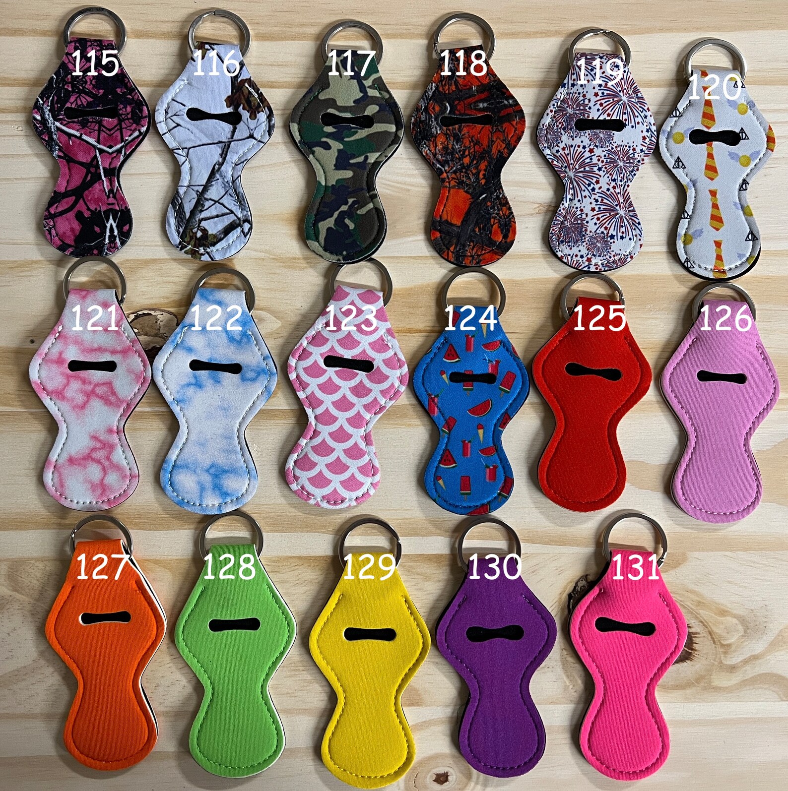 Chapstick Holder Neoprene Key Chain Many Designs to Choose - Etsy