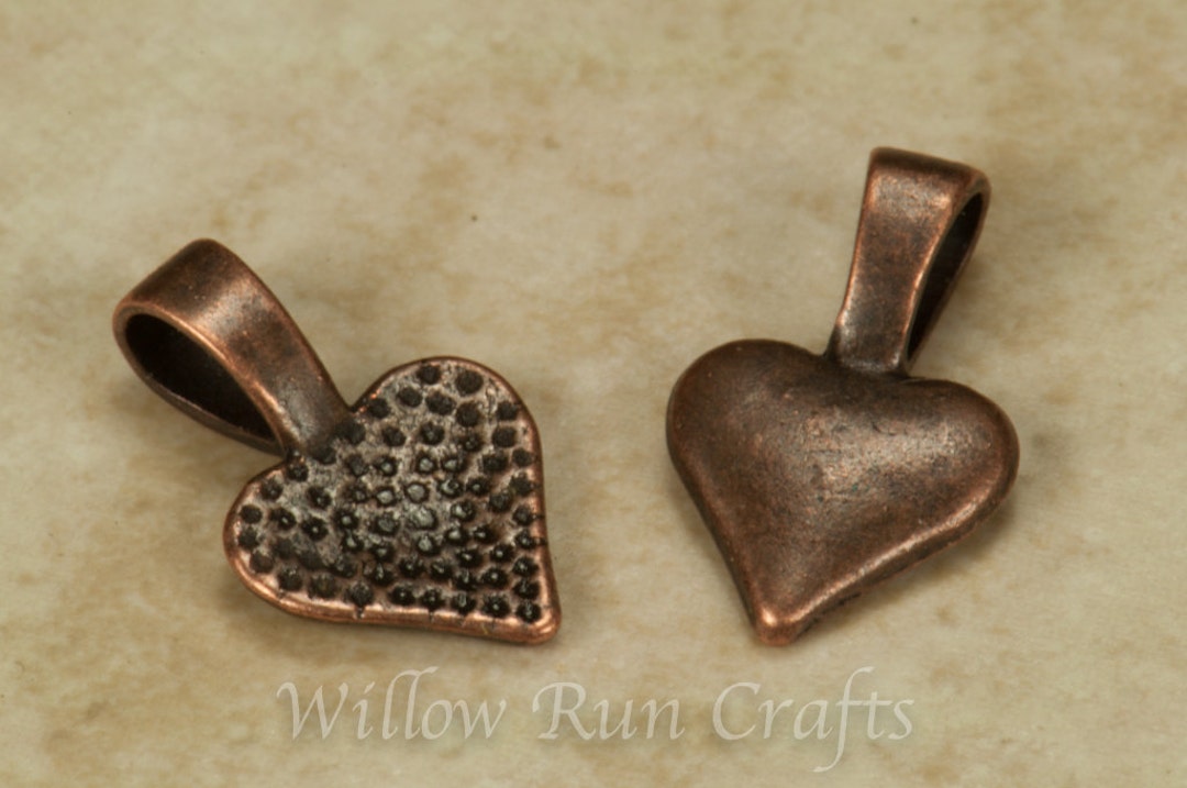 50 Antique Copper Heart Bails Small Bails (07-06-320) - Etsy