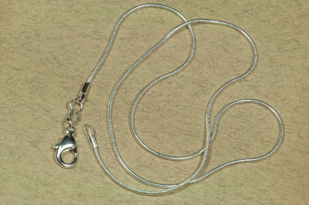 10 Snake Chains 18" or 24" , Silver Plated Snake Chain Necklaces ...