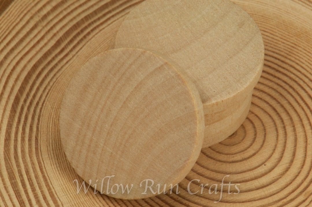 50 Pack 1 Inch Wood Circle Disc With Straight Edge Wood Circles (23-20 ...