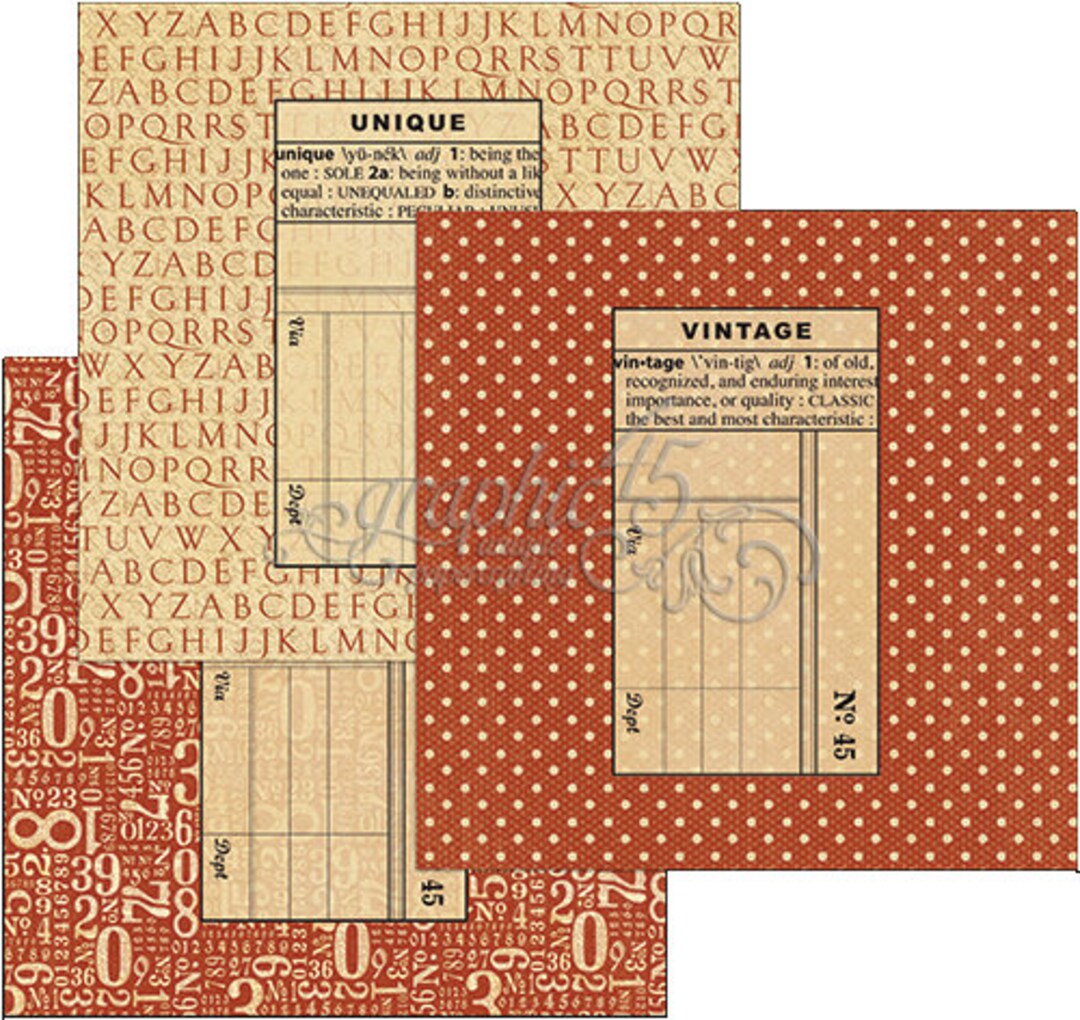 1 Package of Graphic 45 Policy Envelopes-square Red or Black, Regular ...