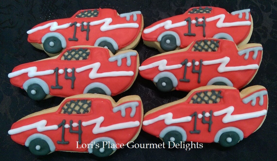 Race Car Cookies 12 Cookies - Etsy