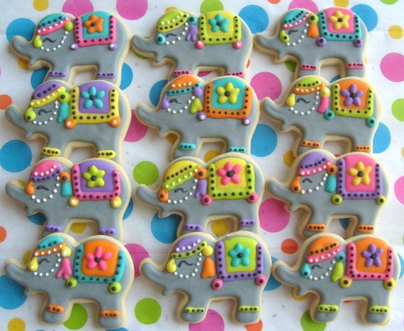 Elephant Cookies - Circus Elephant Cookies - 1 Dozen by Lori's Place ...