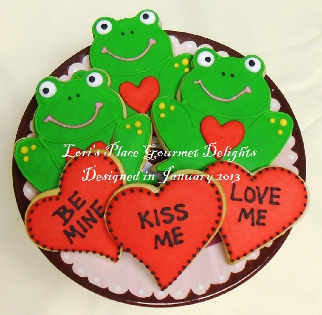Froggy Love - Valentine's Day Cookies - 6 Cookies - Etsy