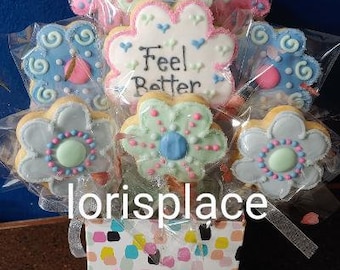 Get Well Cookie Bouquet - 9 Cookies - Etsy