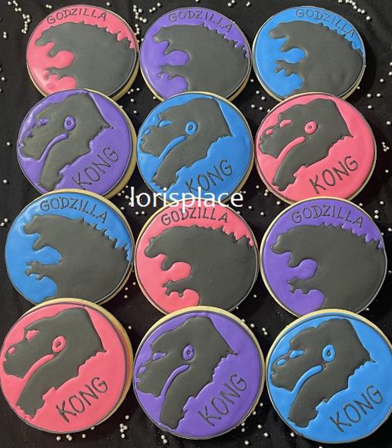 Godzilla Vs Kong Cookies - 12 Cookies - Etsy