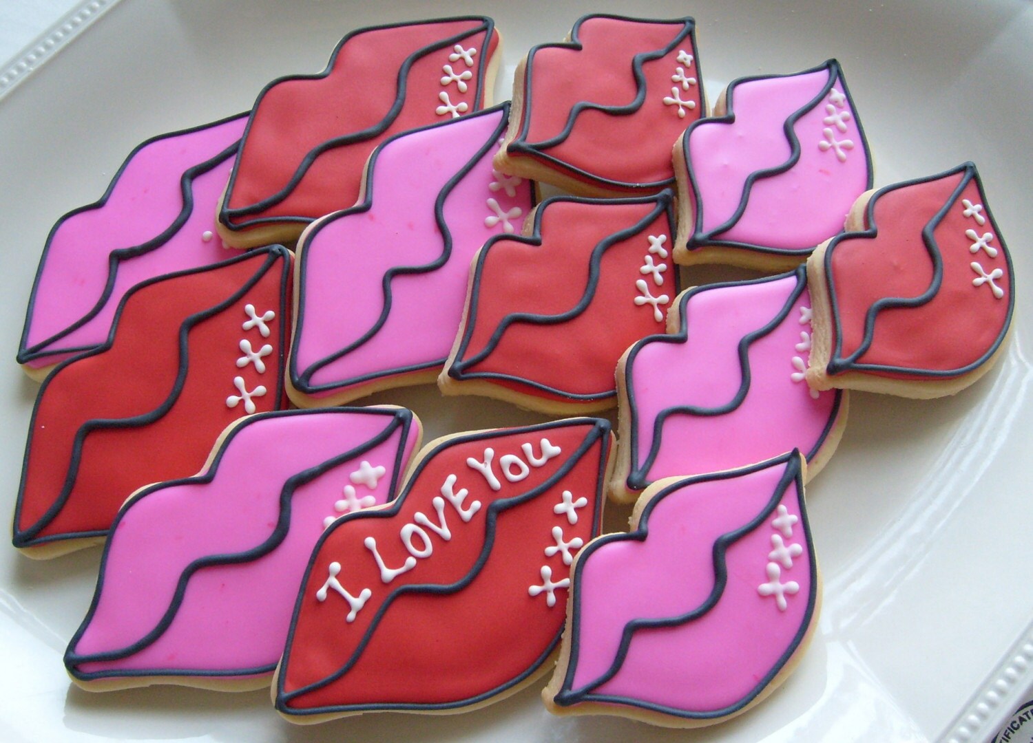 SMOOCHES Lip Decorated Cookie Favors 1 Dozen - Etsy