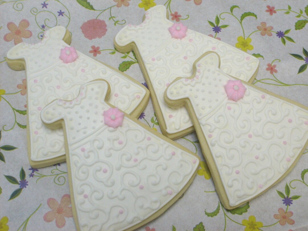 Christening Gown Cookies - Personalized Christening Gown Cookies - 12 ...