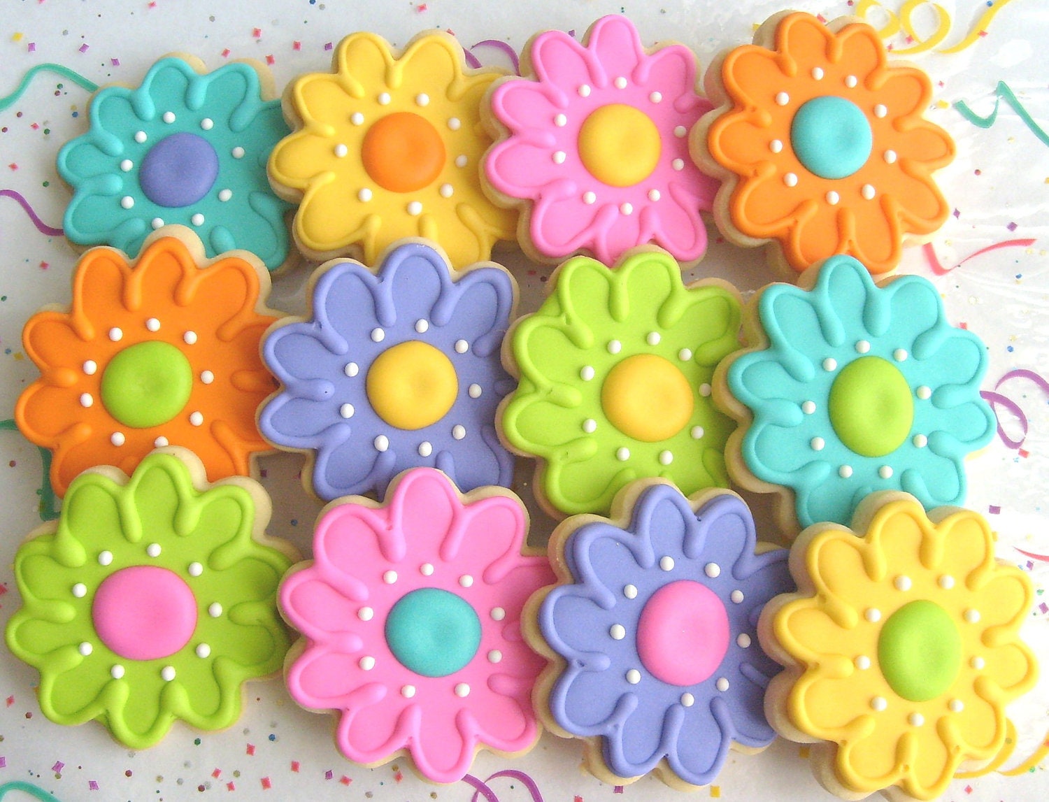 Galletas de flores Favores de galletas de flores Galletas de flores ...