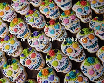 20 Edible Sugar Skulls Dia De Los Muertos Halloween Day of the Dead ...