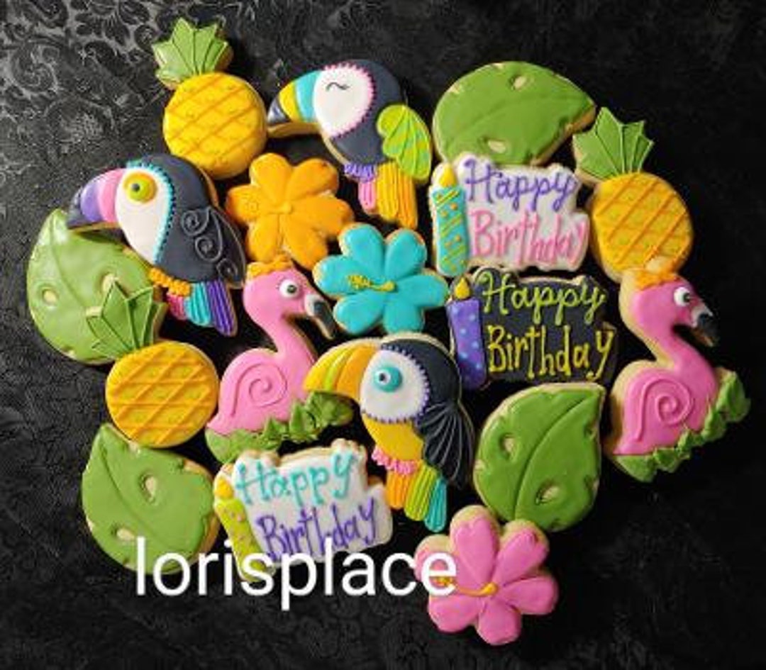 Summer Birthday Cookies - Toucan Birthday Cookies - 18 Cookies - Etsy