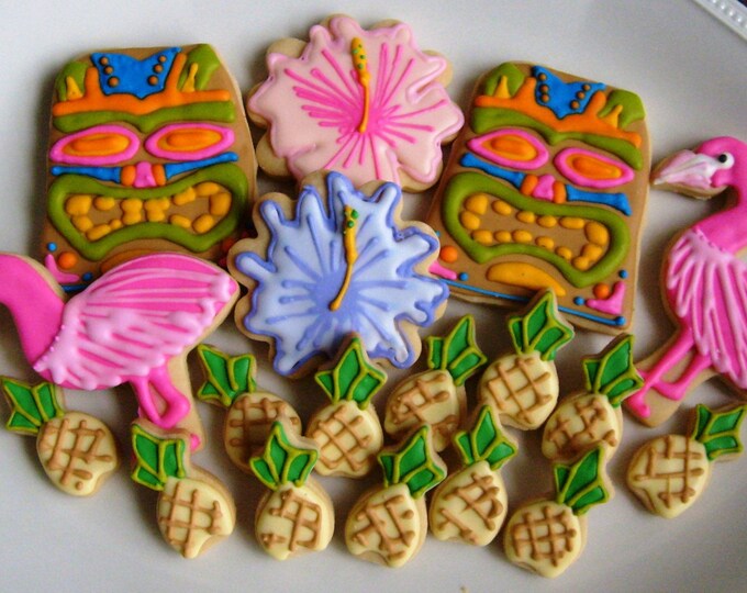 LUAU PARTY COOKIES - 18 Cookies - Etsy