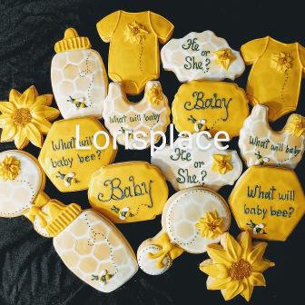 Bumble Bee Baby Shower Cookies - Etsy