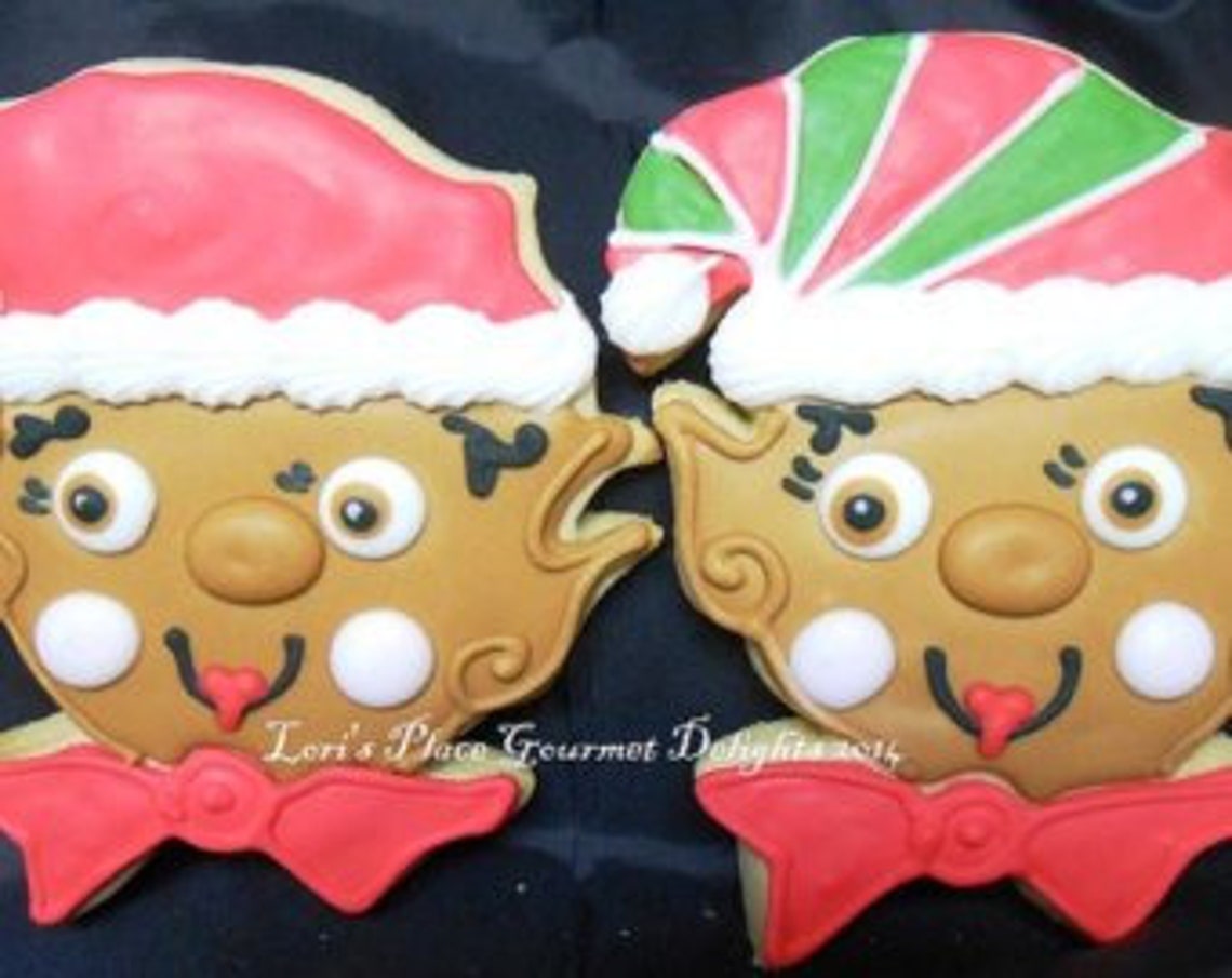 Elf Cookies African American Elf Cookies Elf Face Cookies - Etsy