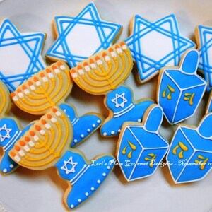 Hanukkah Decorated Cookies Star of David Dreidel Menorah Decorated ...
