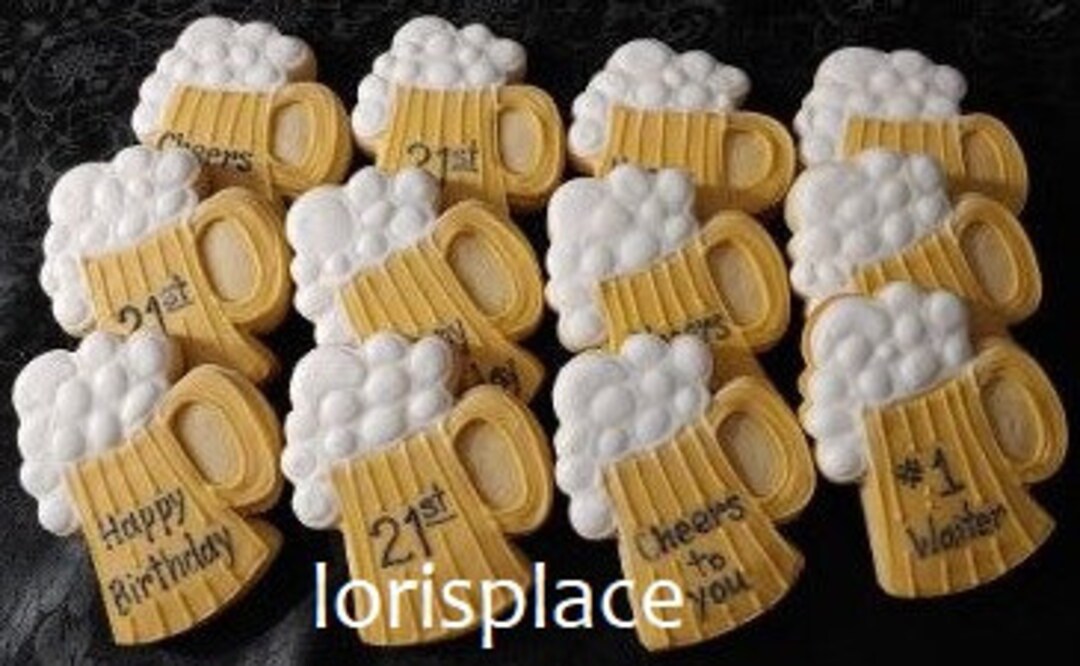 Beer Mug Cookies - Personalized Beer Mug Cookies - 12 Cookies - Etsy
