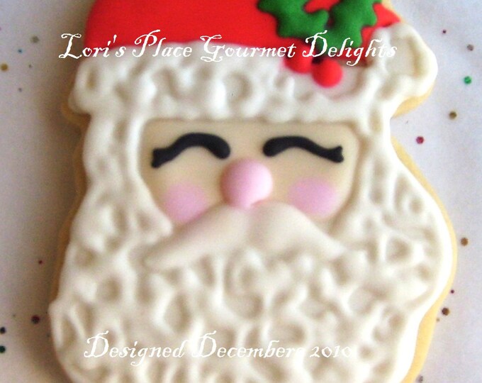 SANTA FACE Decorated Cookies - Santa Decorated Cookie Favors ...