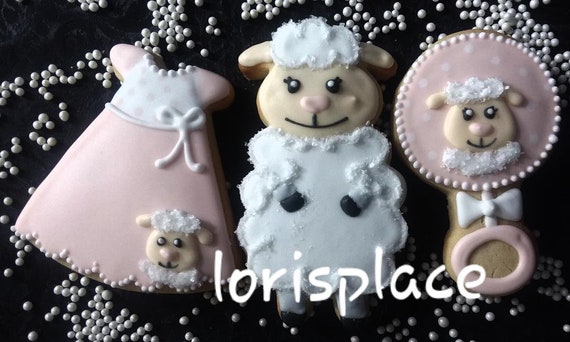 Lamb Baby Shower Cookies Baby Lamb Cookies 12 Cookies | Etsy