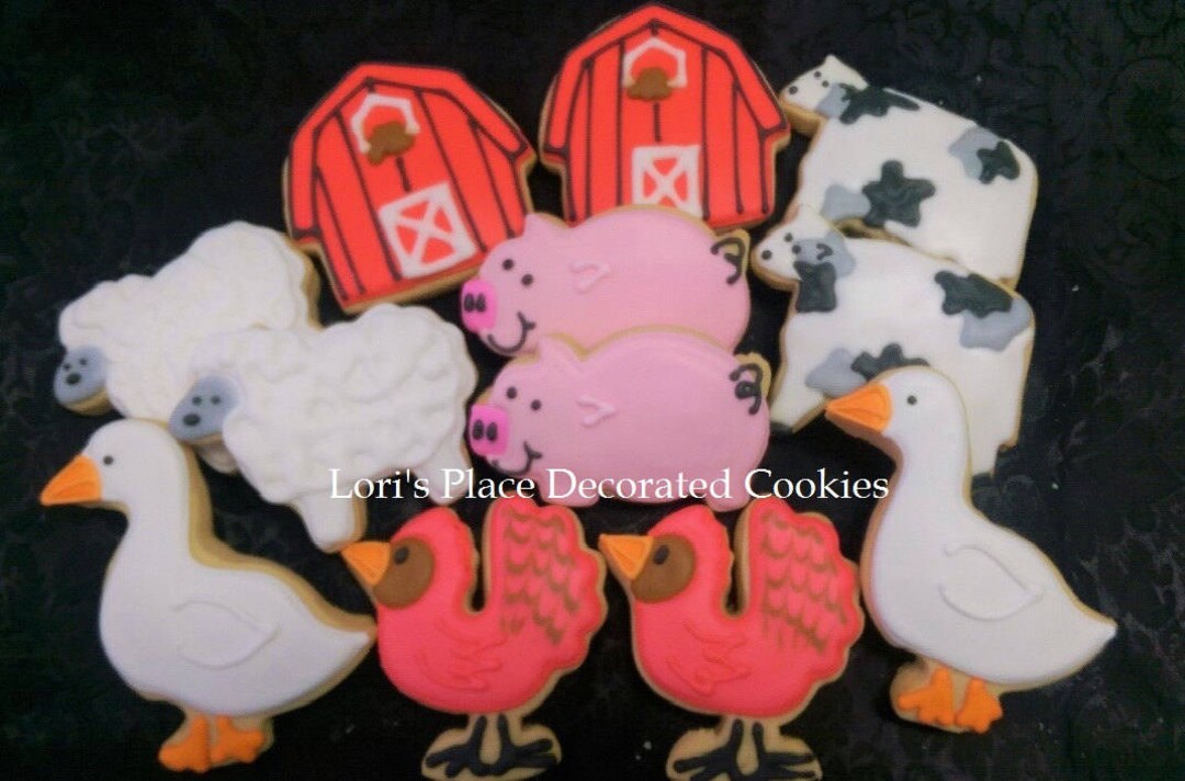 Farm Animal Cookies - Barnyard Cookies - 12 Cookies - Etsy