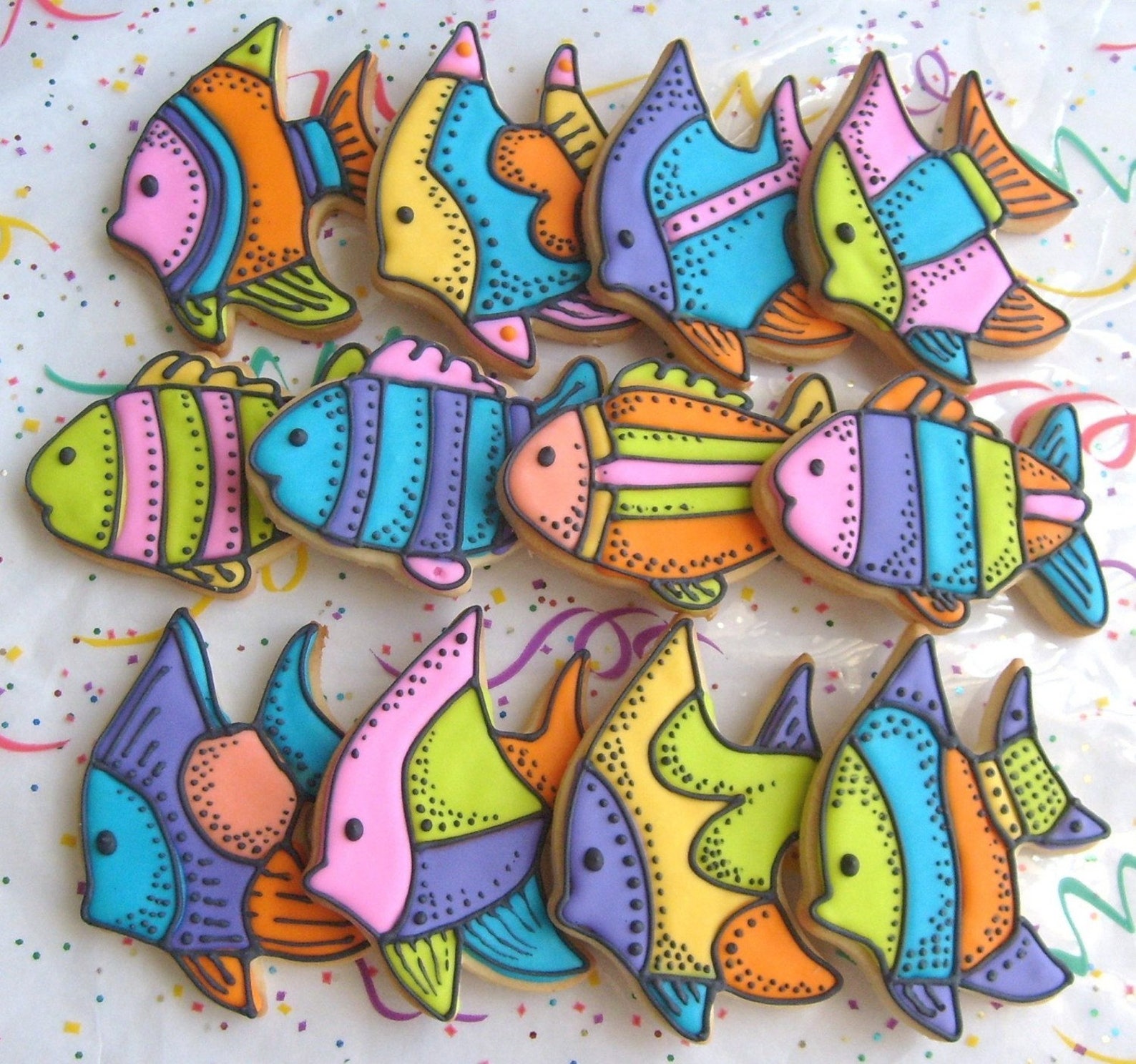 Fish Cookies Fish Decorated Cookies 1 Dozen - Etsy