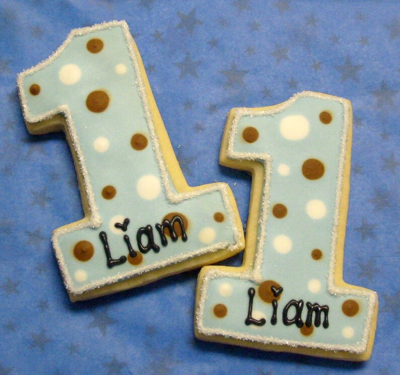Number One Cookies First Birthday Cookies Favors Number | Etsy