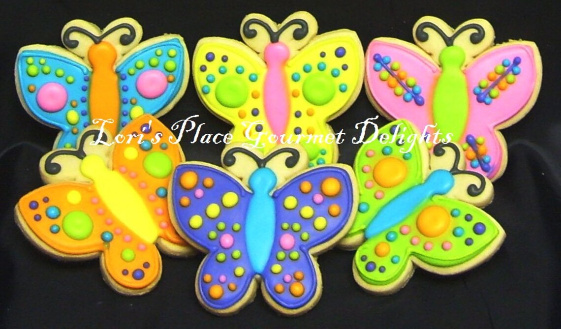 Buterfly Cookies Whimsical Butterfly Cookies 12 Cookies - Etsy
