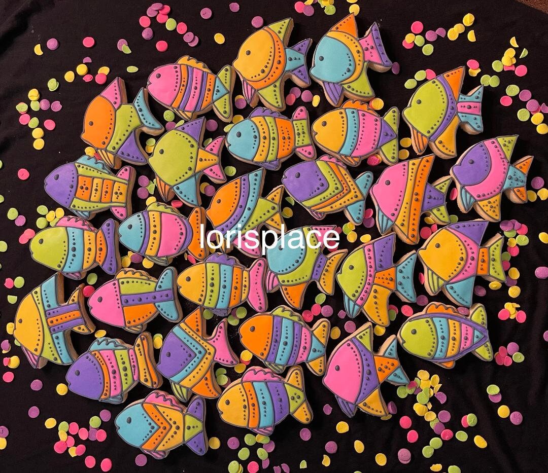 Fish Cookies - Fish Decorated Cookies - 12 Cookies - Etsy