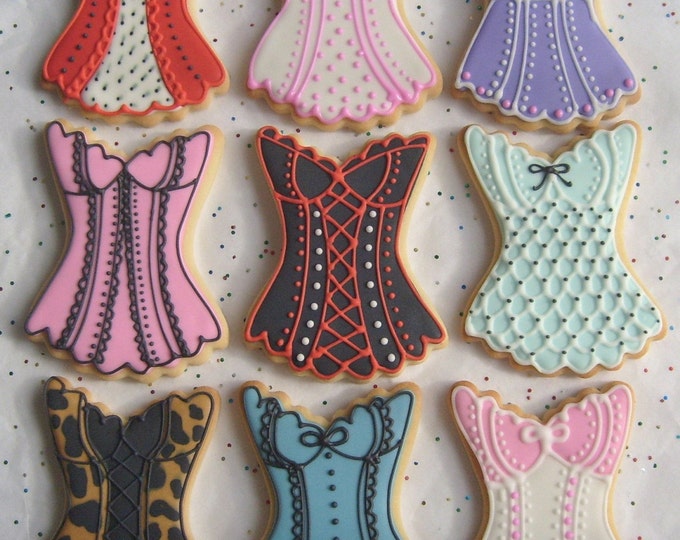 CORSET Cookies - Corset Decorated Cookies -bachelorette Party Cookie ...