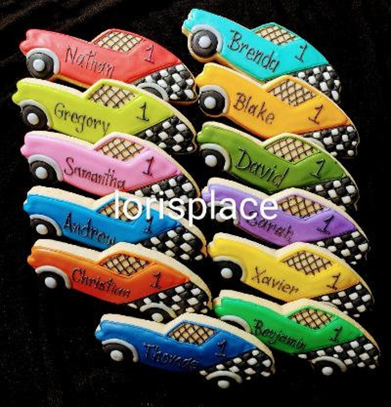 Race Car Cookies Personalized Race Car Cookies - Etsy