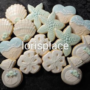 Beach Wedding Cookies - 15 Cookies - Beach Bridal Shower Cookies - Etsy