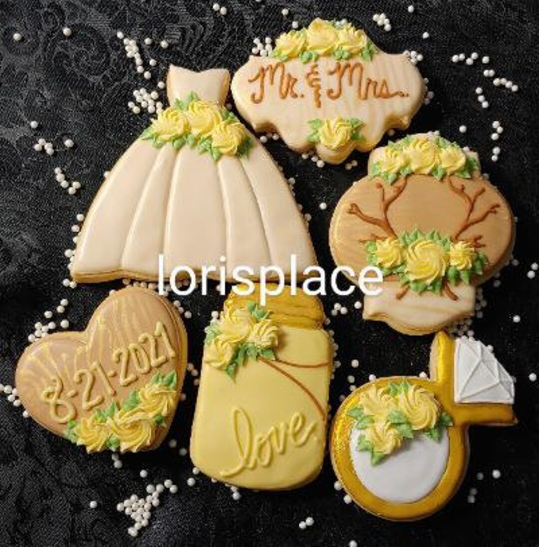 Rustic Wedding Cookies - 12 Cookies - Etsy