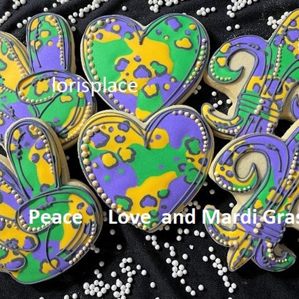 Mardi Gras Cookies - Etsy