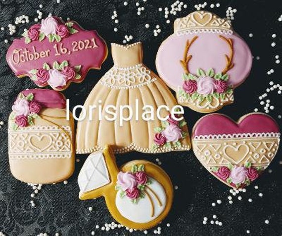 Rustic Wedding Cookies 12 Cookies | Etsy