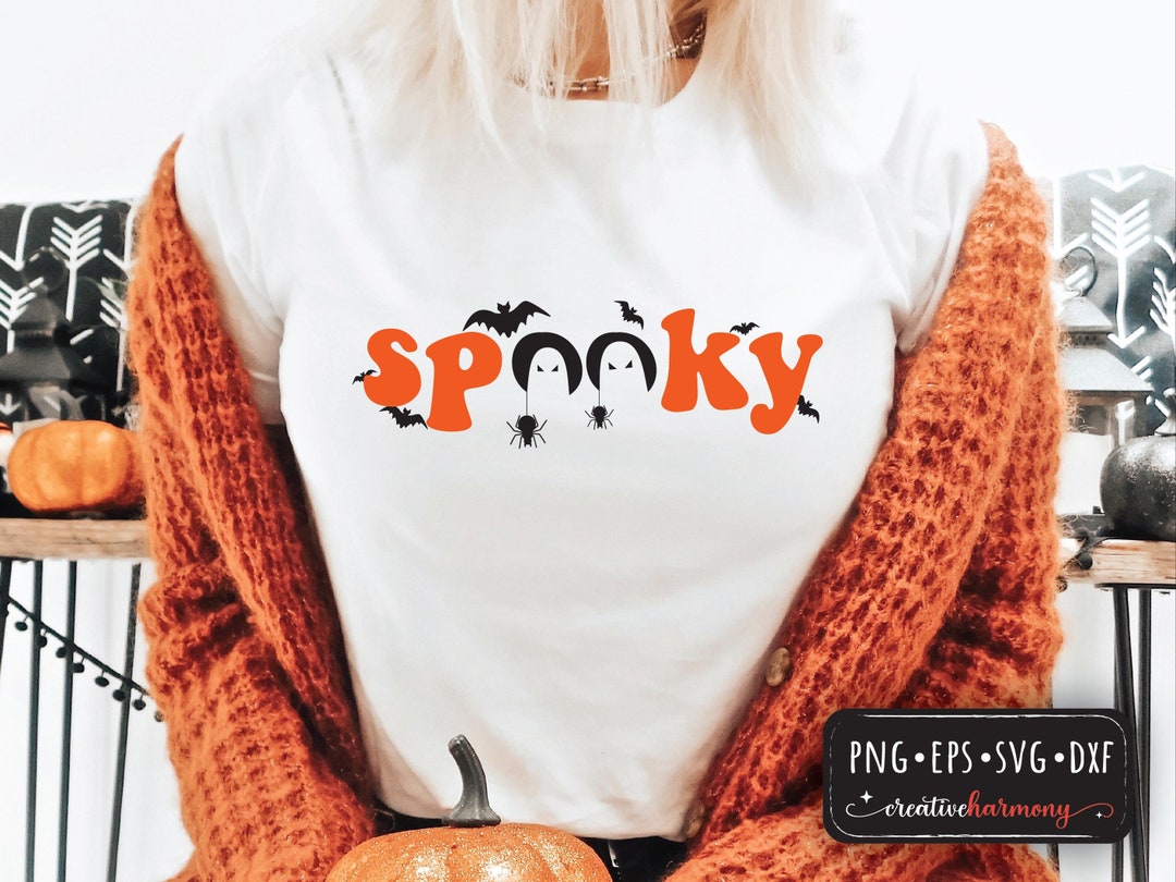 Spooky T-shirt Design, Halloween SVG, Ghostly PNG, Creepy Fall Apparel ...
