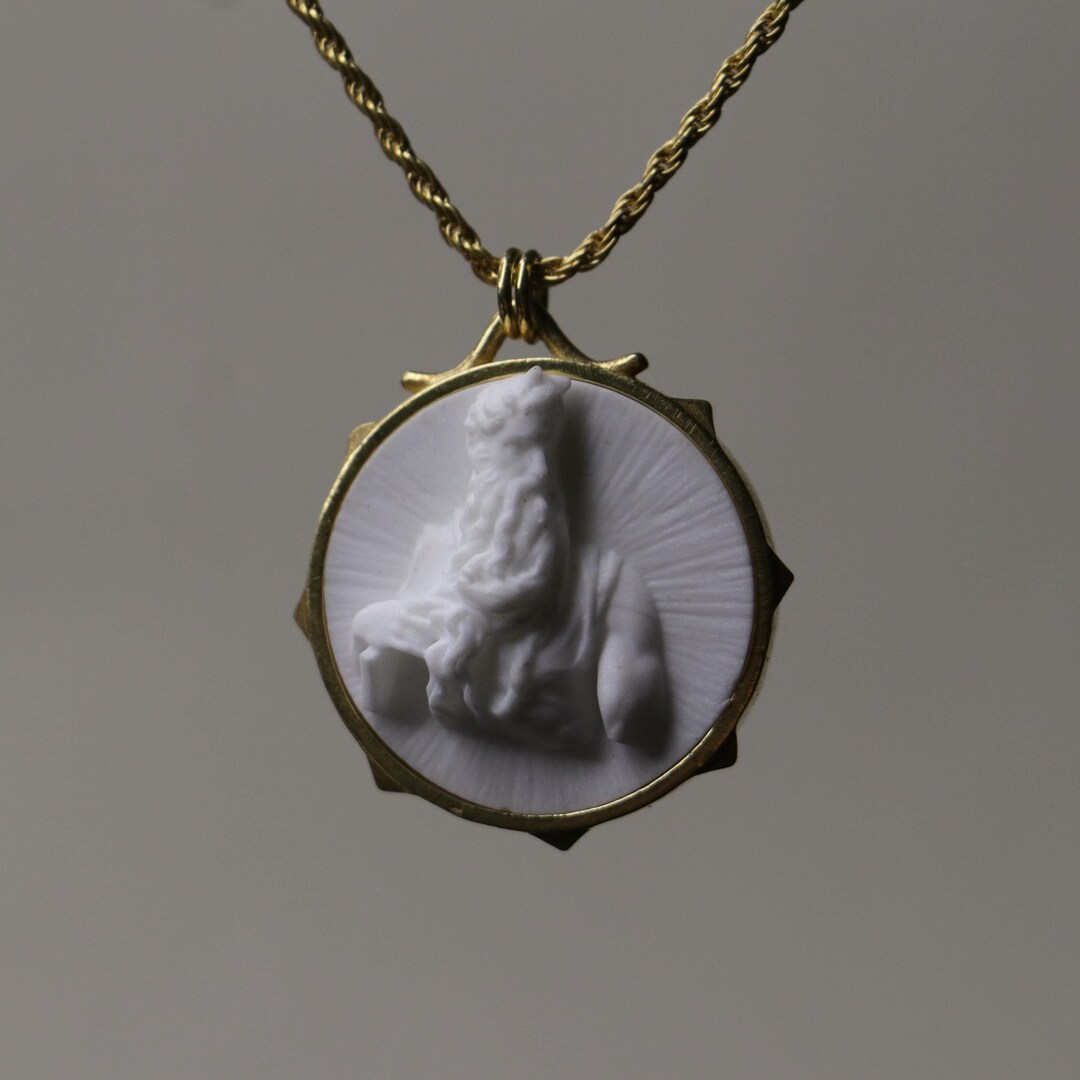 Handmade Marble Moses Pendant Necklace: 925 Silver Renaissance Art - Etsy