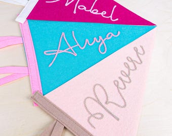 Personalized Name Felt Pennant Flag - Etsy