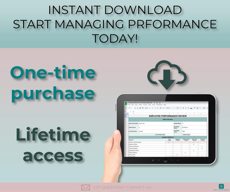 Employee Performance Review Spreadsheet | Automated & Easy to Use ...