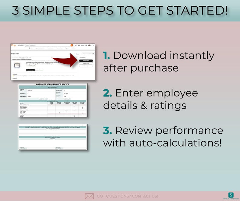 Employee Performance Review Spreadsheet | Automated & Easy to Use ...