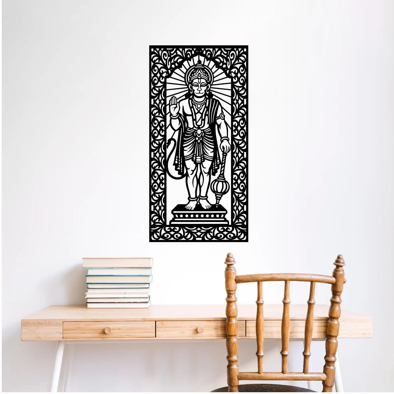 Hanuman Wall Decor: Laser Cut Hindu God Design Svg Png Dxf Eps (digital ...