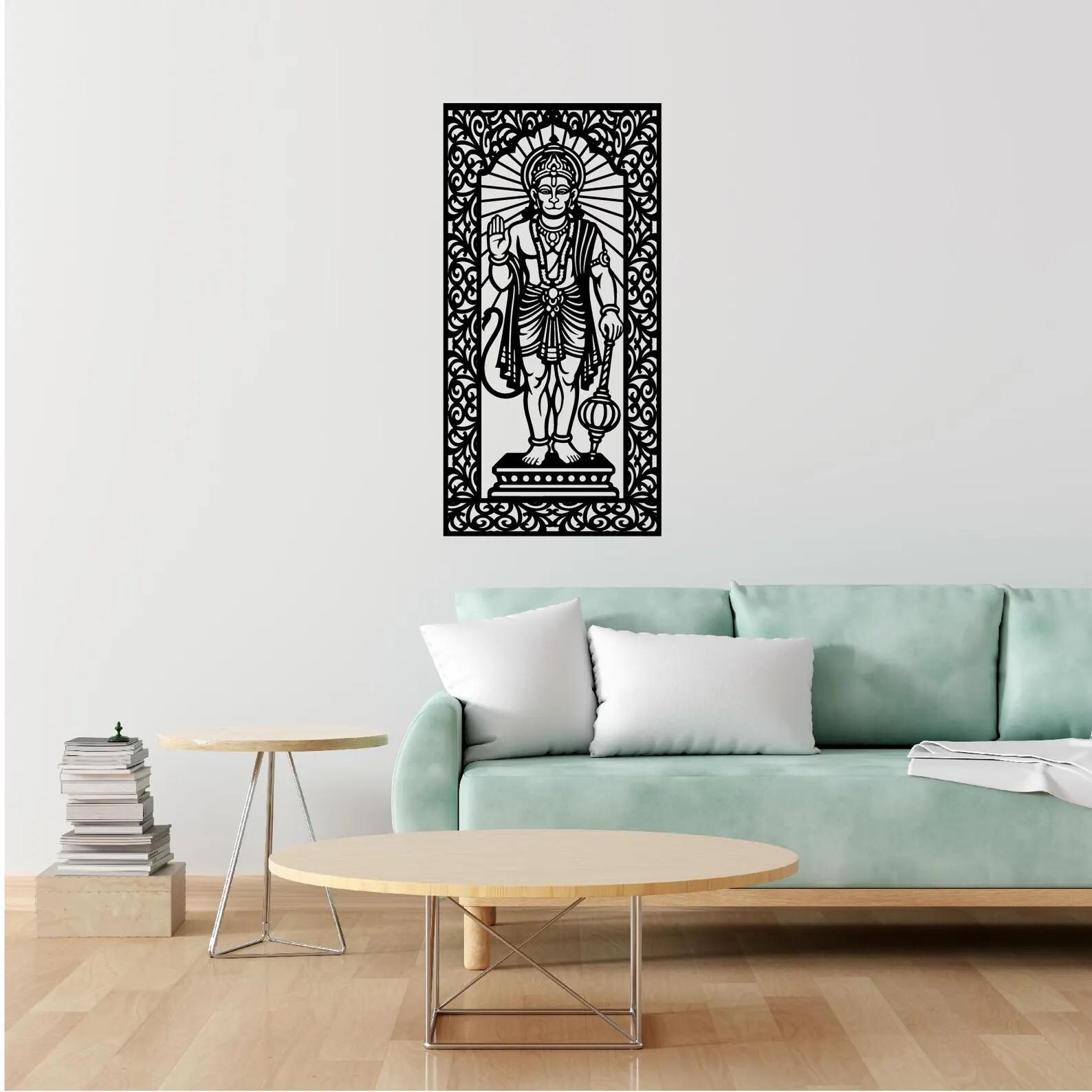 Hanuman Wall Decor: Laser Cut Hindu God Design Svg Png Dxf Eps (digital ...