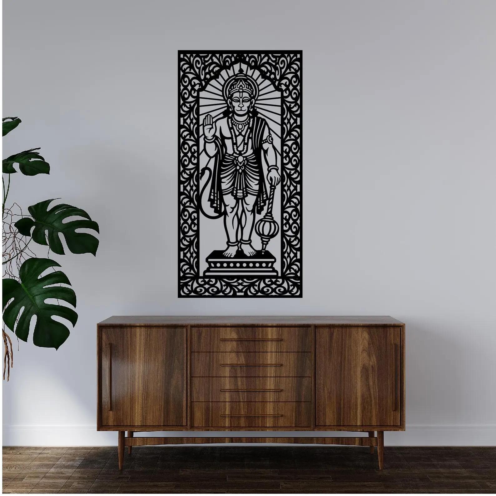 Hanuman Wall Decor: Laser Cut Hindu God Design Svg Png Dxf Eps (digital ...