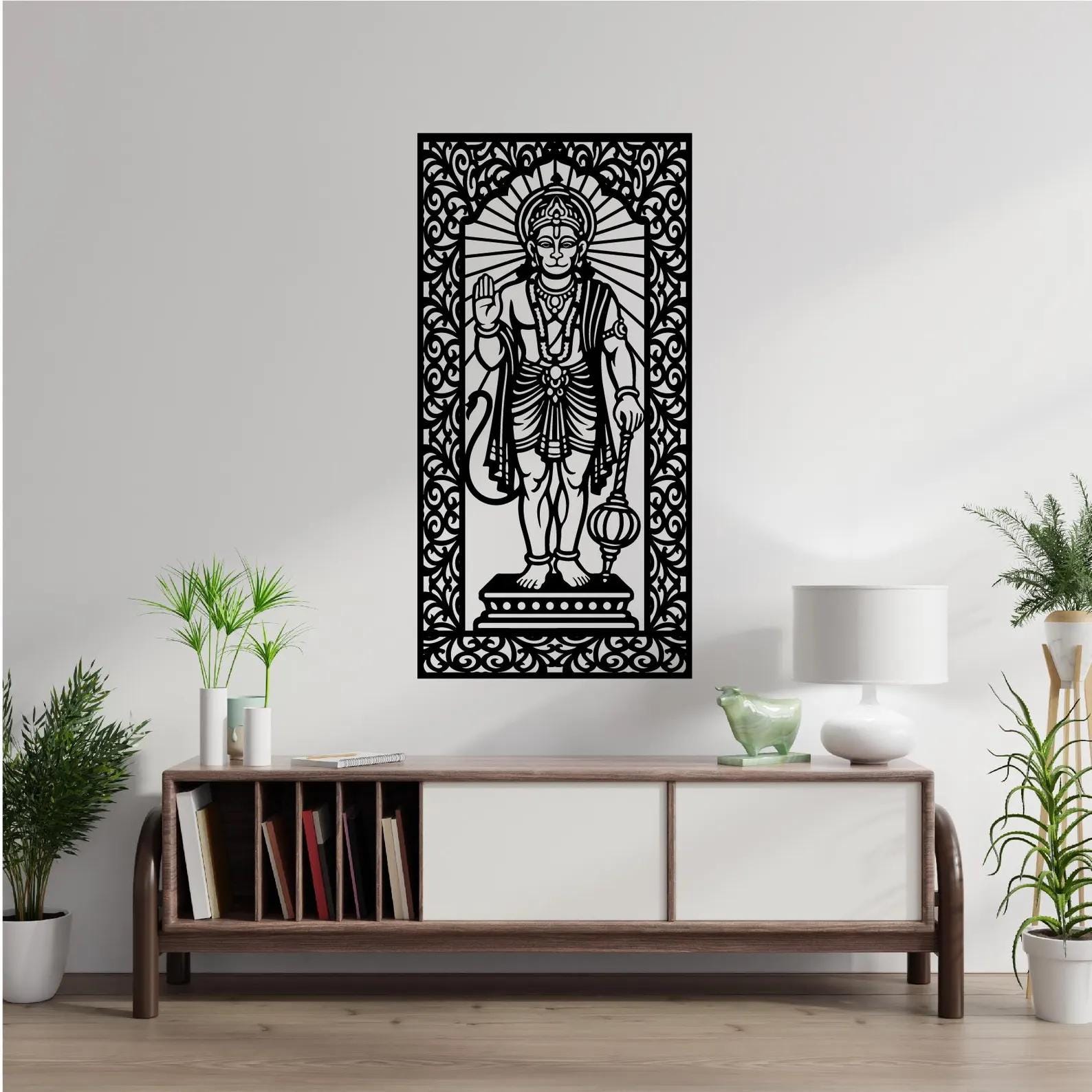 Hanuman Wall Decor: Laser Cut Hindu God Design Svg Png Dxf Eps (digital ...