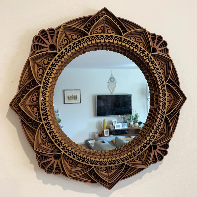 Digital Files Multilayered Mirror Mandala, Layered Wall Art, Home Decor ...