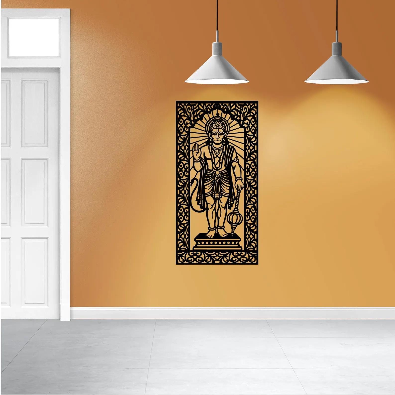 Hanuman Wall Decor: Laser Cut Hindu God Design Svg Png Dxf Eps (digital ...