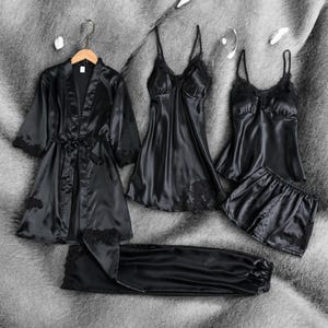 Women's Lace Pajamas Set Chic Sleeping Robe Comfortable Home Nightwear ...