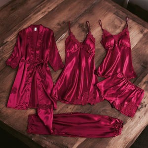 Women's Lace Pajamas Set Chic Sleeping Robe Comfortable Home Nightwear ...